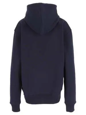 AMI Paris Cotton Hoodie With De Coeur Embroidery - Blue