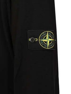 Stone Island Virgin Wool Turtleneck Sweater With Badge Detail