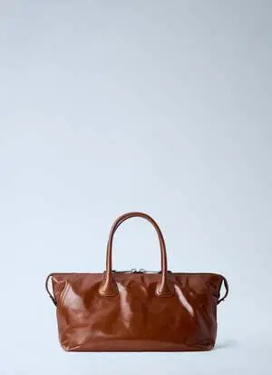Miu Miu Leather Top Handle Bag With Detachable Shoulder Strap - Brown