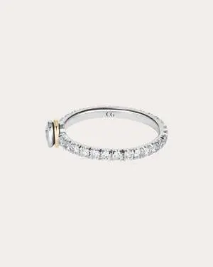 CHELSEA GABRIELLE Diamond & 18k White Gold Orbit Petite Ring 18k Gold