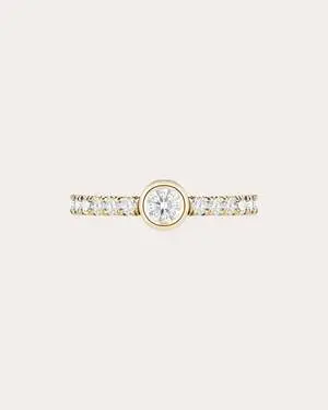 CHELSEA GABRIELLE Diamond & 18k Orbit Petite Ring - Gold