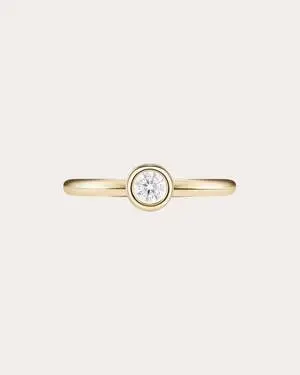 CHELSEA GABRIELLE Diamond Orbit Solo Ring - Gold