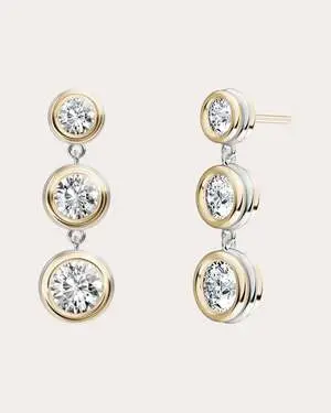CHELSEA GABRIELLE Diamond Tether Solo Petite Drop Earrings