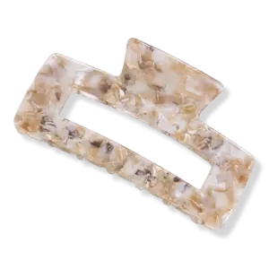 PINK PEWTER Rectangular Acetate Claw Clip - Honey Glow