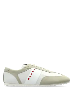 Marni Leather Sports Shoes With Logo - Grey