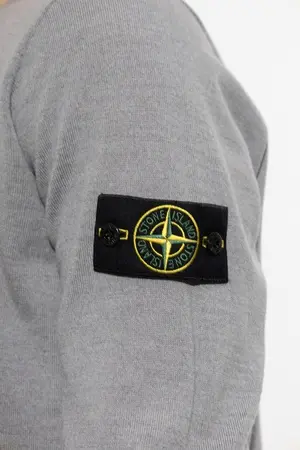 Stone Island Wool Crew Neck Sweater With Patch Detail