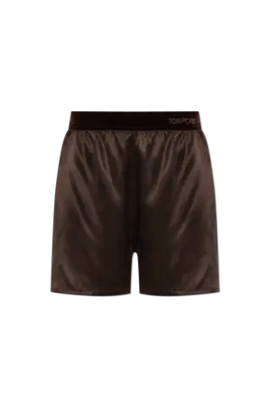 TOM FORD Silk Shorts - Brown