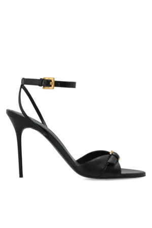 Balmain Anthem' Leather Heeled Sandals - Black