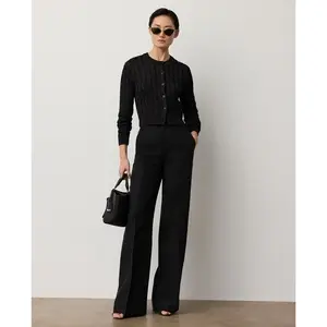 Ralph Lauren Cable-knit Cropped Silk Cardigan