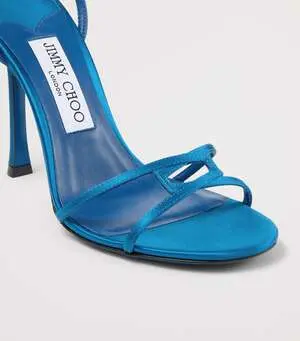 JIMMY CHOO Leo 100 Satin Heeled Sandals
