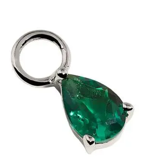 ASTRID & MIYU White Gold And Olivine Birthstone Earring Charm - Silver