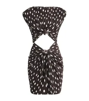 Cult Gaia Polka Dot Marilou Mini Dress - Brown