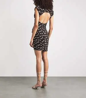 Cult Gaia Polka Dot Marilou Mini Dress - Brown