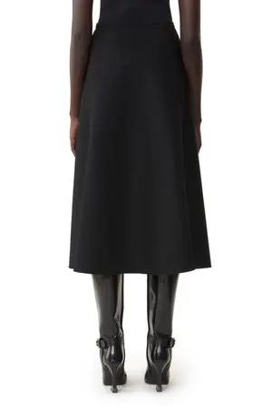 LANVIN Fringed Skirt In Double-faced Cashmere Wool