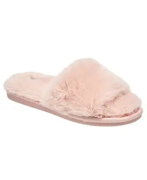 Nine West Faux Fur Slide Slipper - Sand