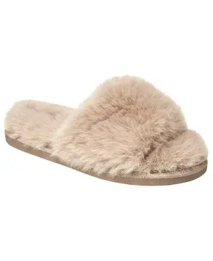 Nine West Faux Fur Slide Slipper - Tan