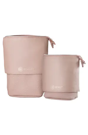 BK BEAUTY Standup Brush Holder & Travel Makeup Bag - Blush