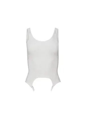 FLEUR DU MAL Rib Garter Top - Ivory