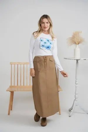 24/7 Graphic Long Sleeve Cotton-spandex Knit Tee