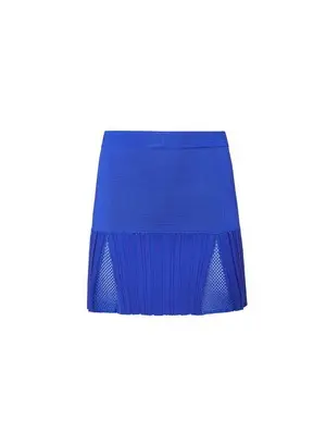 FLEUR DU MAL Rib & Crochet Knit Skirt - Hydrangea