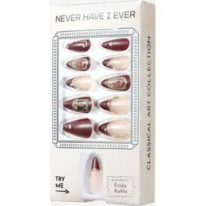 NEVER HAVE I EVER Frida Kahlo Almond Press On Nails - Red