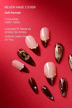 NEVER HAVE I EVER Frida Kahlo Almond Press On Nails