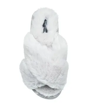 Nine West Faux Fur X-band Slippers - Ash Grey