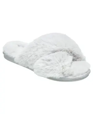 Nine West X-band Faux Fur Slipper - Ash Grey