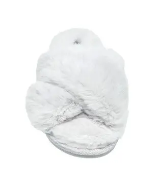 Nine West X-band Faux Fur Slipper - Ash Grey