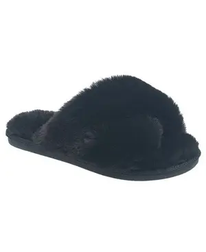 Nine West X-band Faux Fur Slipper - Black