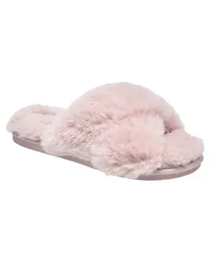 Nine West X-band Faux Fur Slipper - Blush