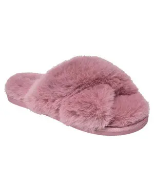 Nine West X-band Faux Fur Slipper - Grape