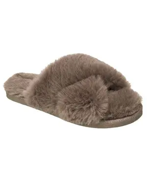 Nine West X-band Faux Fur Slipper - Khaki