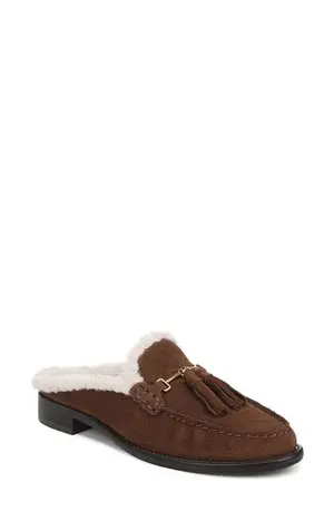 Franco Sarto Callen Tassel Loafer Mule - Brown Leather