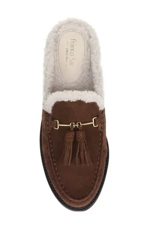 Franco Sarto Callen Tassel Loafer Mule - Brown Leather