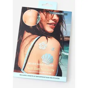 NEVER HAVE I EVER Coastal Vibe Sun Tan Stickers - Blue
