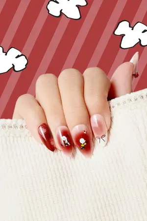 NEVER HAVE I EVER Hearts Of Snoopy Almond Press On Nails