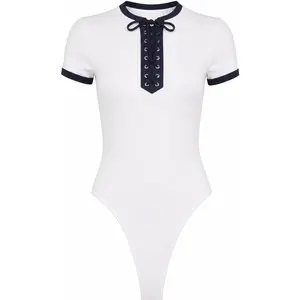 FLEUR DU MAL Ivy Ringer Solid Bodysuit - White
