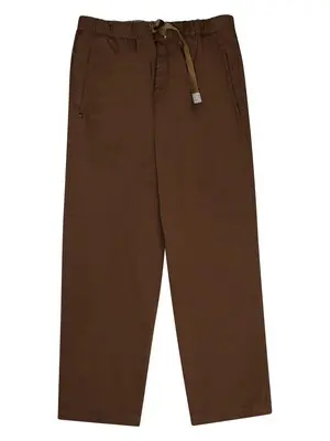 WHITE SAND Belted Cotton Trousers