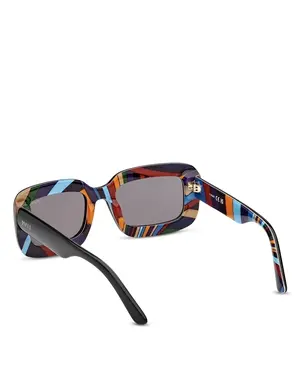 Emilio Pucci Rectangular Sunglasses, 52mm - Shiny Black/smoke