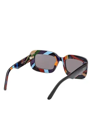 Emilio Pucci Rectangular Sunglasses, 52mm - Shiny Black/smoke