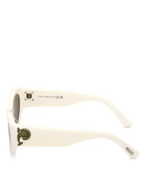 Emilio Pucci Cat Eye Sunglasses, 54mm - White/brown