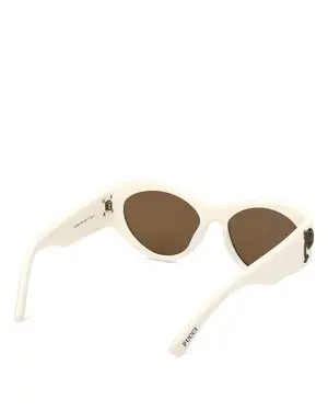 Emilio Pucci Cat Eye Sunglasses, 54mm - White/brown