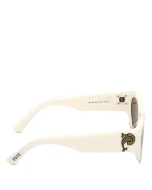 Emilio Pucci Cat Eye Sunglasses, 54mm - White/brown