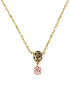 Kurt Geiger Signature Eagle Stone Pendant Necklace - Pink