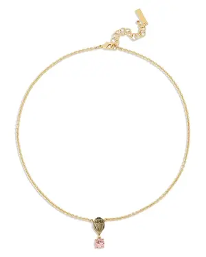 Kurt Geiger Signature Eagle Stone Pendant Necklace - Pink