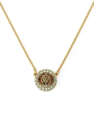 Kurt Geiger Signature Eagle Pave Dome Pendant Necklace - Green
