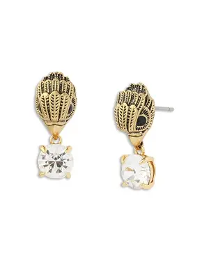 Kurt Geiger Signature Eagle Stone Drop Earrings - Crystal