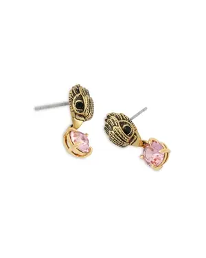 Kurt Geiger Signature Eagle Stone Drop Earrings - Pink