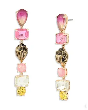 Kurt Geiger Signature Eagle Stone Linear Drop Earrings - Multi